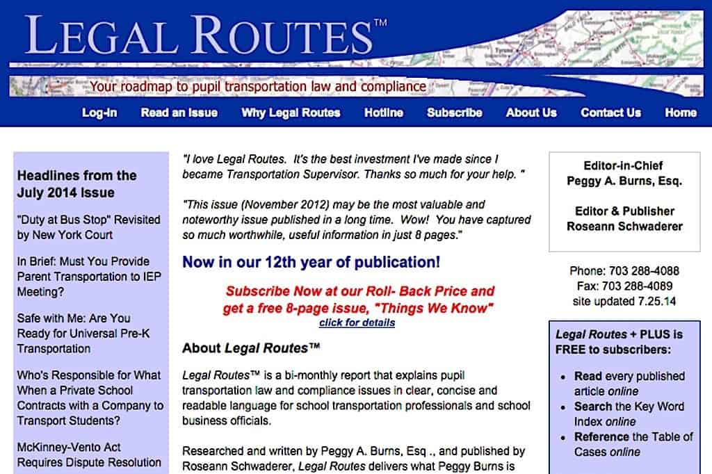 'Legal Routes' to Cease Publishing - School Transportation News