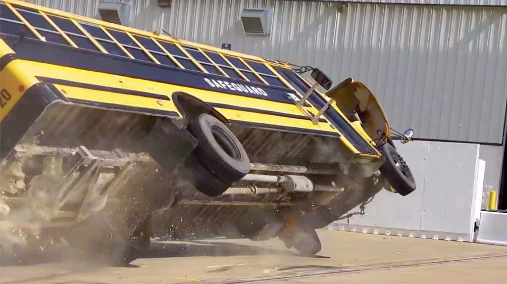 Close-up View of a Flying School Bus Crash, Frame by Frame - School ...