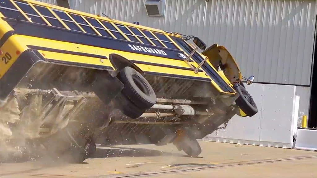 Close-up View of a Flying School Bus Crash, Frame by Frame - School ...