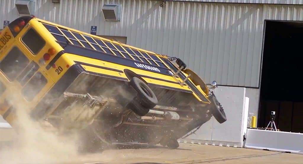 Close-up View of a Flying School Bus Crash, Frame by Frame - School ...