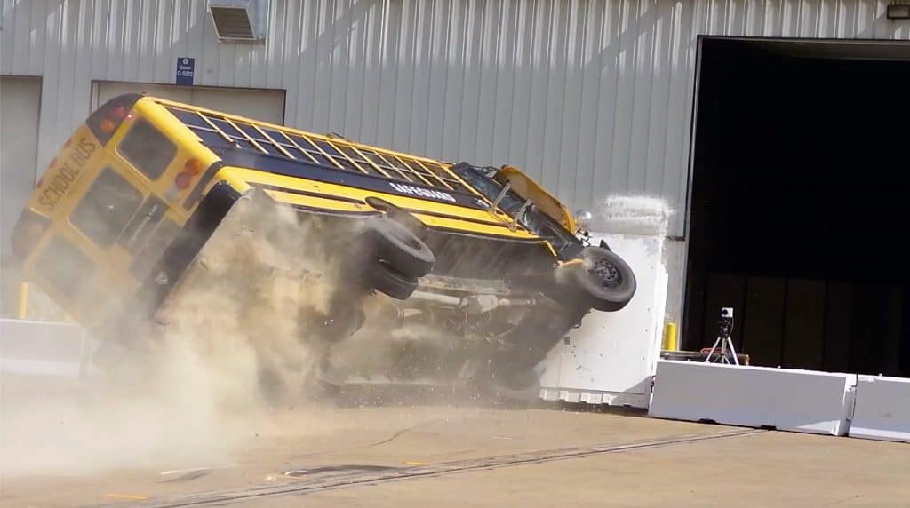 Close-up View of a Flying School Bus Crash, Frame by Frame - School ...