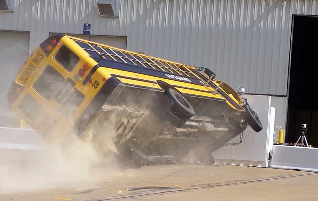 Close-up View of a Flying School Bus Crash, Frame by Frame - School ...